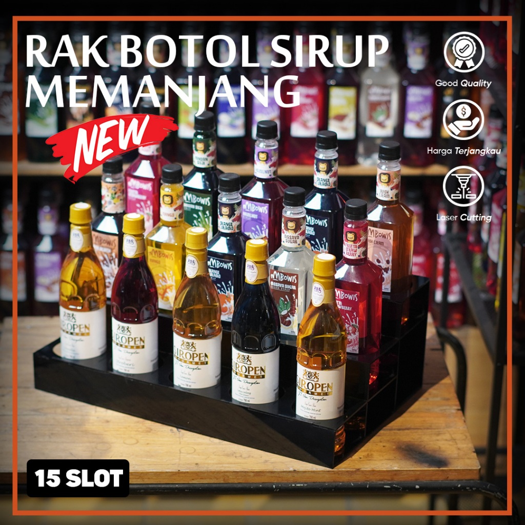 Jual Rak Acrylic Display Botol Sirup Memanjang Isi 15 | Shopee Indonesia