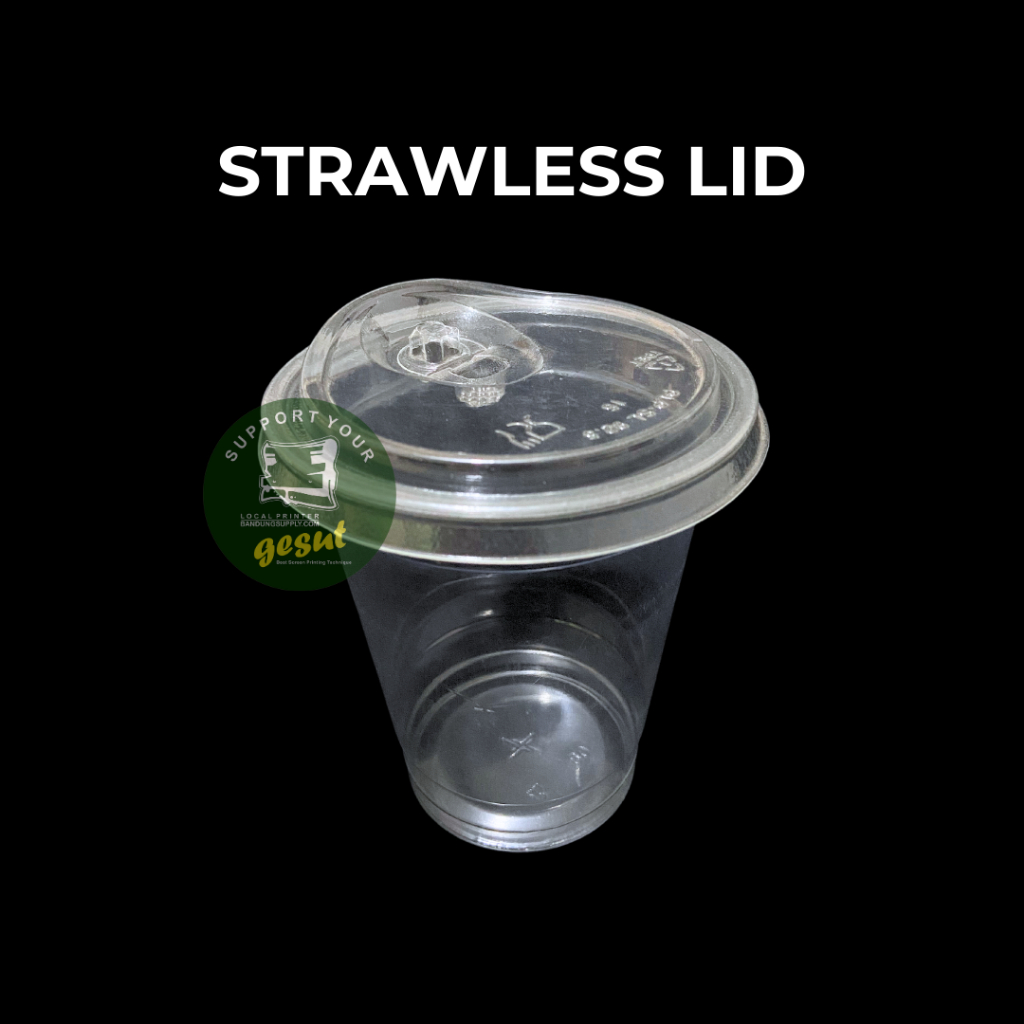 Jual Tutup Cup Plastik PET/PP Strawless Lid Termurah 50pcs | Shopee ...