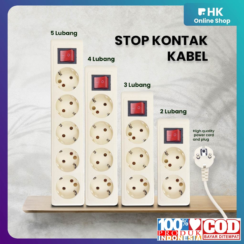 Jual HK-Stop Kontak Kabel 2/3/4/5 Lubang 5 Meter Stop Kontak Listrik ...