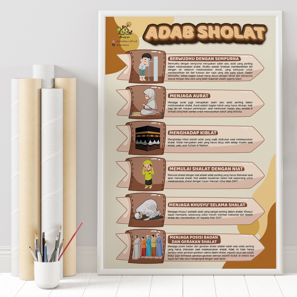 Jual Poster SERI ADAB Edukasi Anak islam muslim islami Hiasan Dinding ...