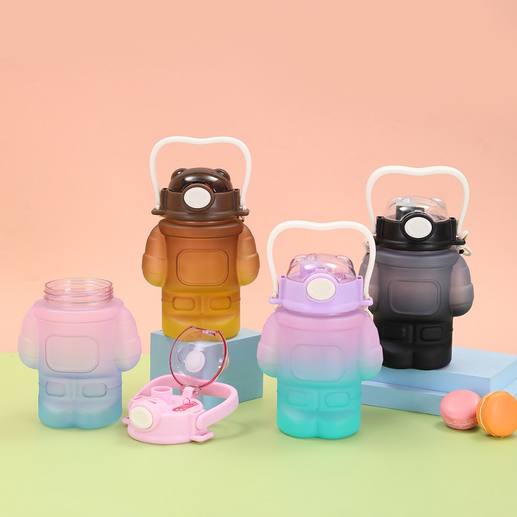 Jual Botol Minum Anak Portable Robot Warna Gradasi Lucu 1L/ Botol Air ...