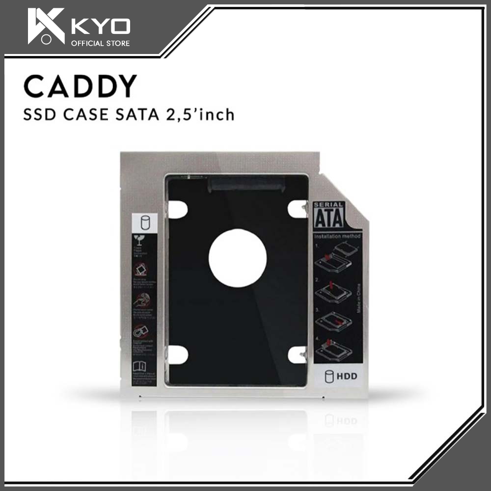 Jual KYO Caddy SSD HDD Case Caddy Slim 9.5mm 12.7mm SATA Hardisk ...