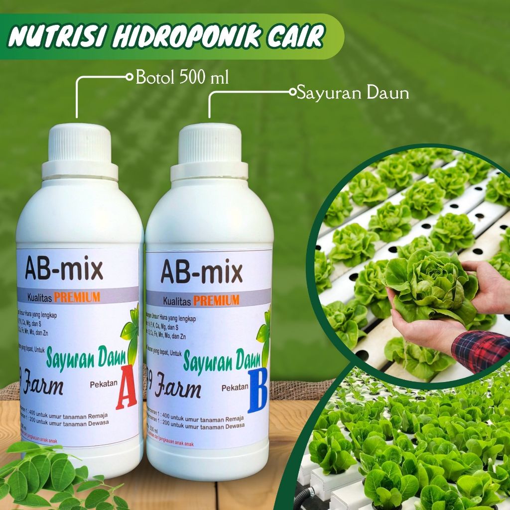 Jual AB Mix Cair 500 ml - Pupuk Hidroponik untuk Sayuran Daun dengan Nutrisi Lengkap | Shopee ...