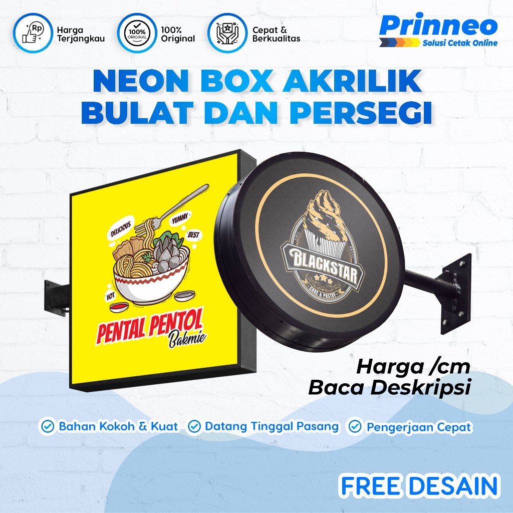 Jual NEON BOX BULAT DAN KOTAK, 2 SISI, TINGGAL PASANG, NEON BOX CUSTOM ...