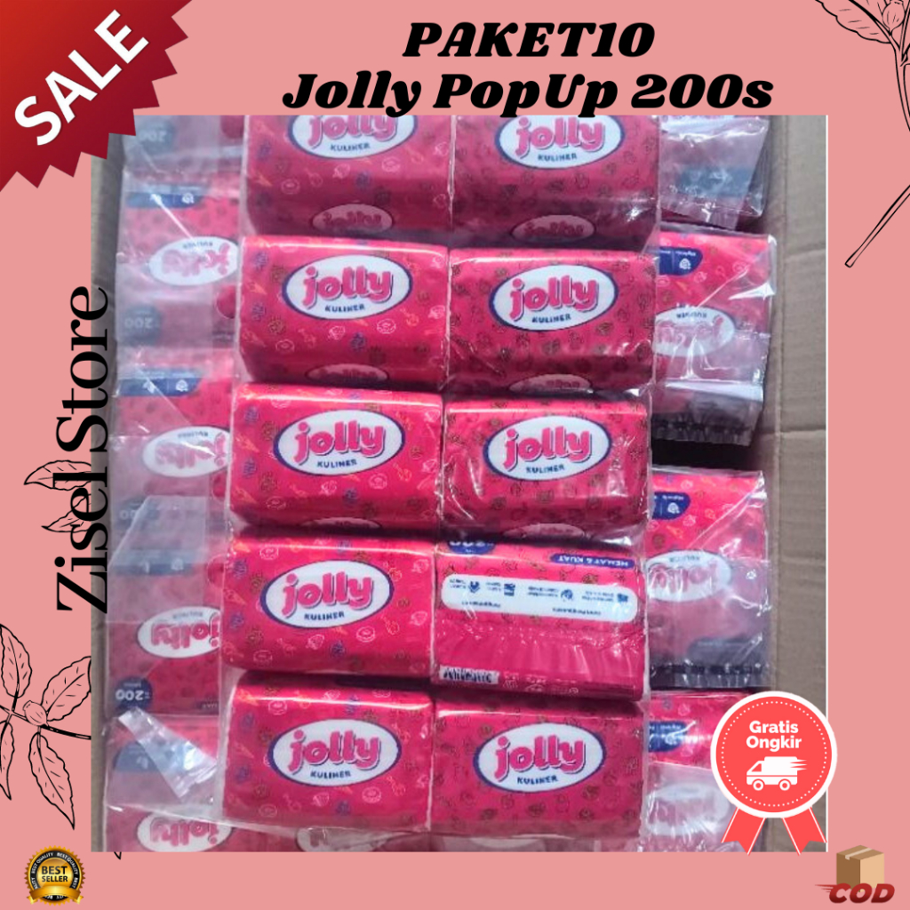 Jual PAKET 10 PACK TISSUE JOLLY POP UP 200SHEETS JOLLY POPUP 200 SHEETS ...
