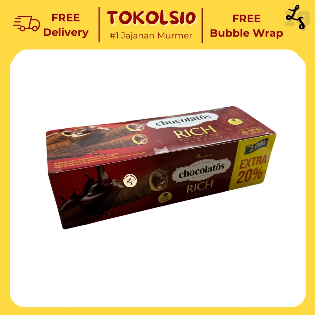 Jual Chocolatos Rich Coated Wafer Roll Ecer 2000 1 Pack Isi 12 pcs ...