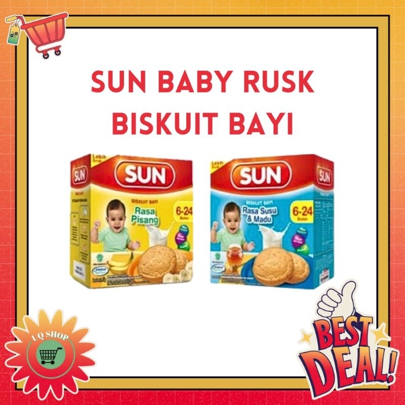Jual SUN Baby Rusk Biskuit Bayi 6+ Bulan 75 gr | Shopee Indonesia