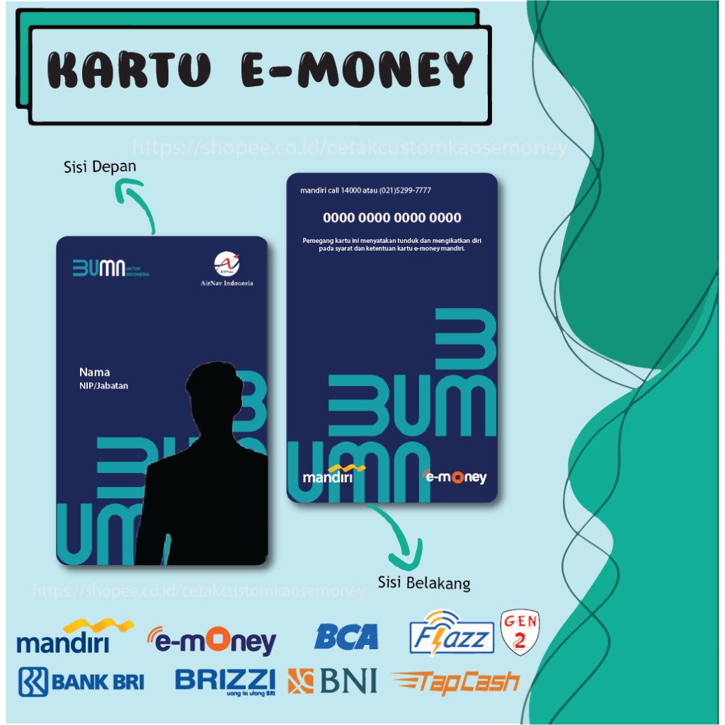 Jual KARTU EMONEY ETOLL ID CARD NEW AIRNAV INDONESIA BUMN PENGENAL IDENTITAS MANDIRI BNI BRI BCA ...
