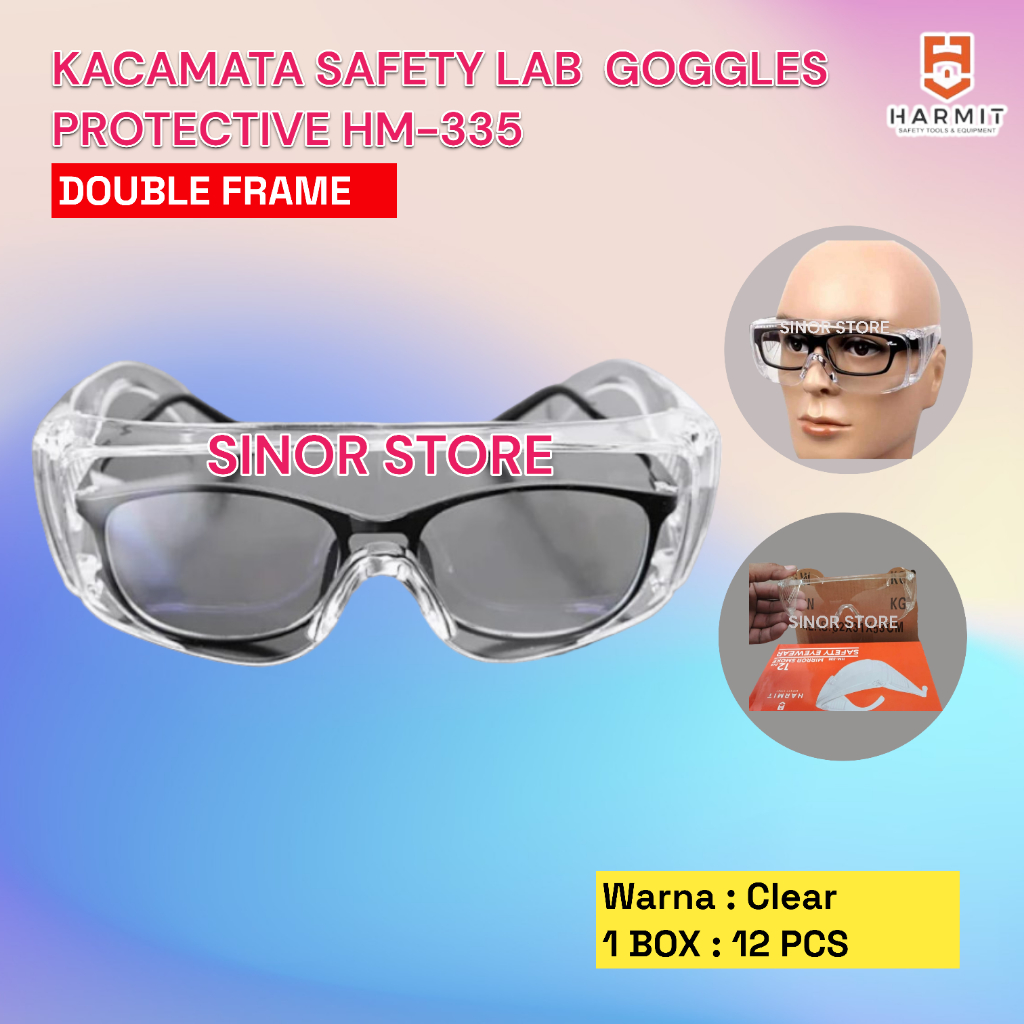 Jual Kacamata APD Safety Goggles Lab Clear PROTECTIVE GLASSES Double ...