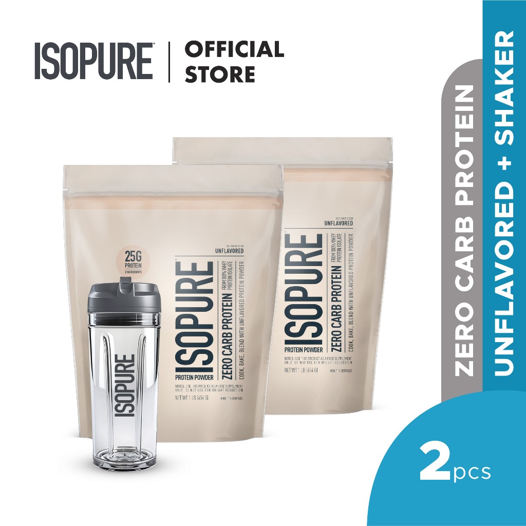 Jual [Twin Pack] Isopure Whey Protein Isolate Unflavored 1 Lb Free ...