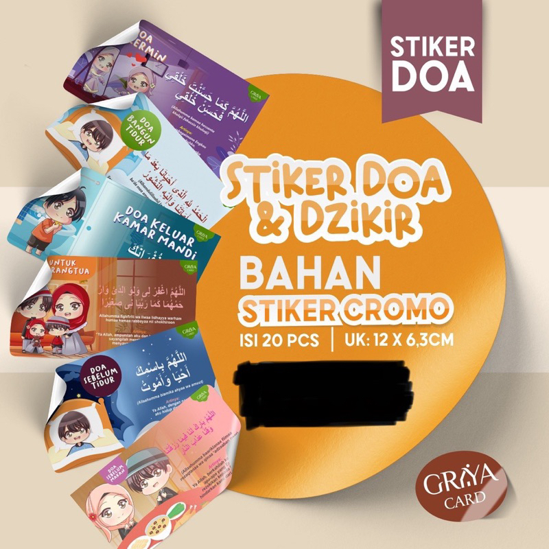 Jual ISI 20PCS | STIKER DOA SEHARI-HARI | SIZE 12x6,3CM | sticker ...