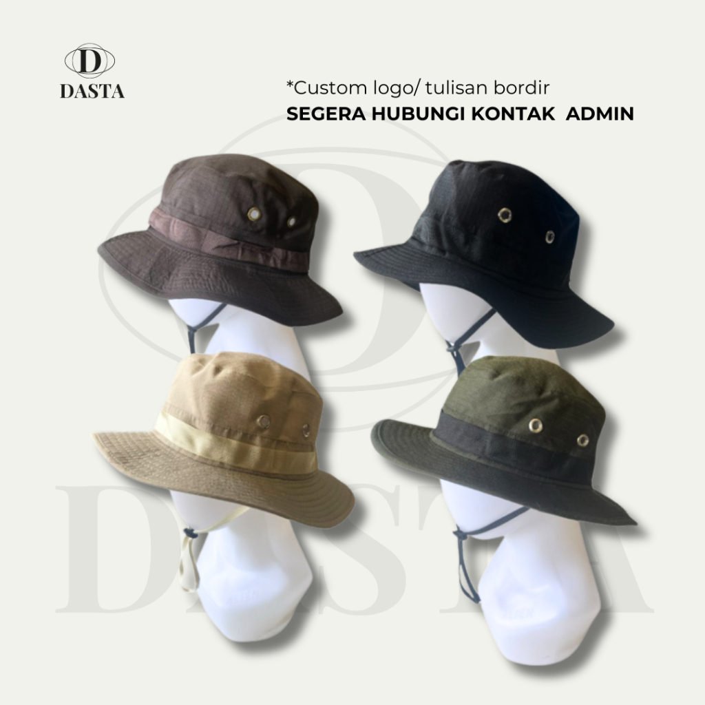 Jual TOPI RIMBA | CUSTOME BORDIR TULISAN/LOGO | TOPI GUNUNG | TOPI ...