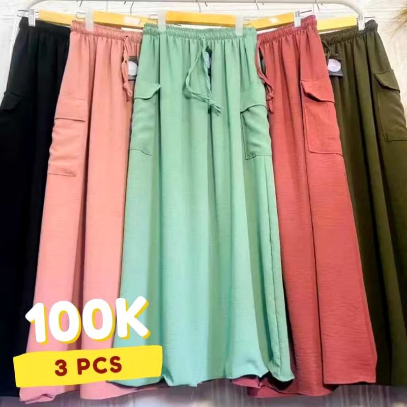 Jual ( 15 WARNA ) ROK CARGO JUMBO Get 100k 3 Pcs!! CRINKLE AIRFLOW ...