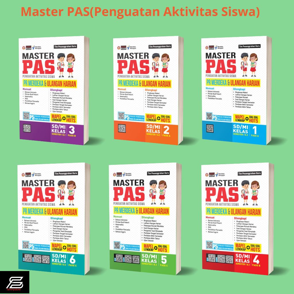 Jual Buku Master PAS SD/MI Kelas 1/2/3/4/5/6 Buku PR dan Ulangan Harian Kurikulum Merdeka ...