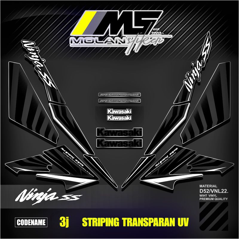 Jual Decal Sticker Striping Variasi Transparan Uv Ninja Ss Zebra 2014 ...