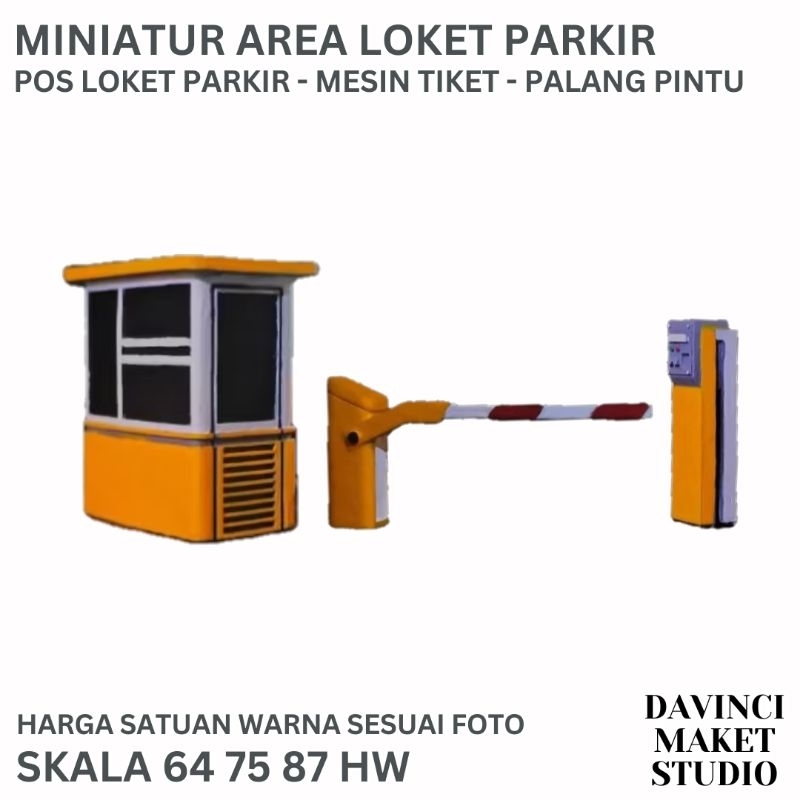 Jual (64) Miniatur Area Pos Loket Parkir Mesin Tiket Pintu Portal 