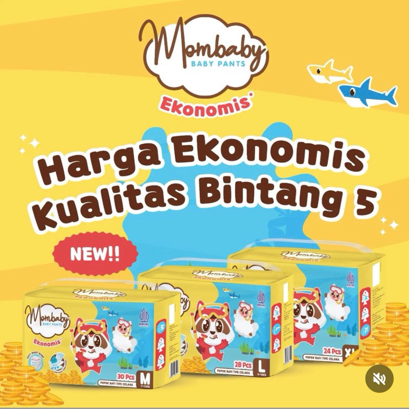 Jual Mombaby Pants Ekonomis M30, L28, XL24 | Shopee Indonesia