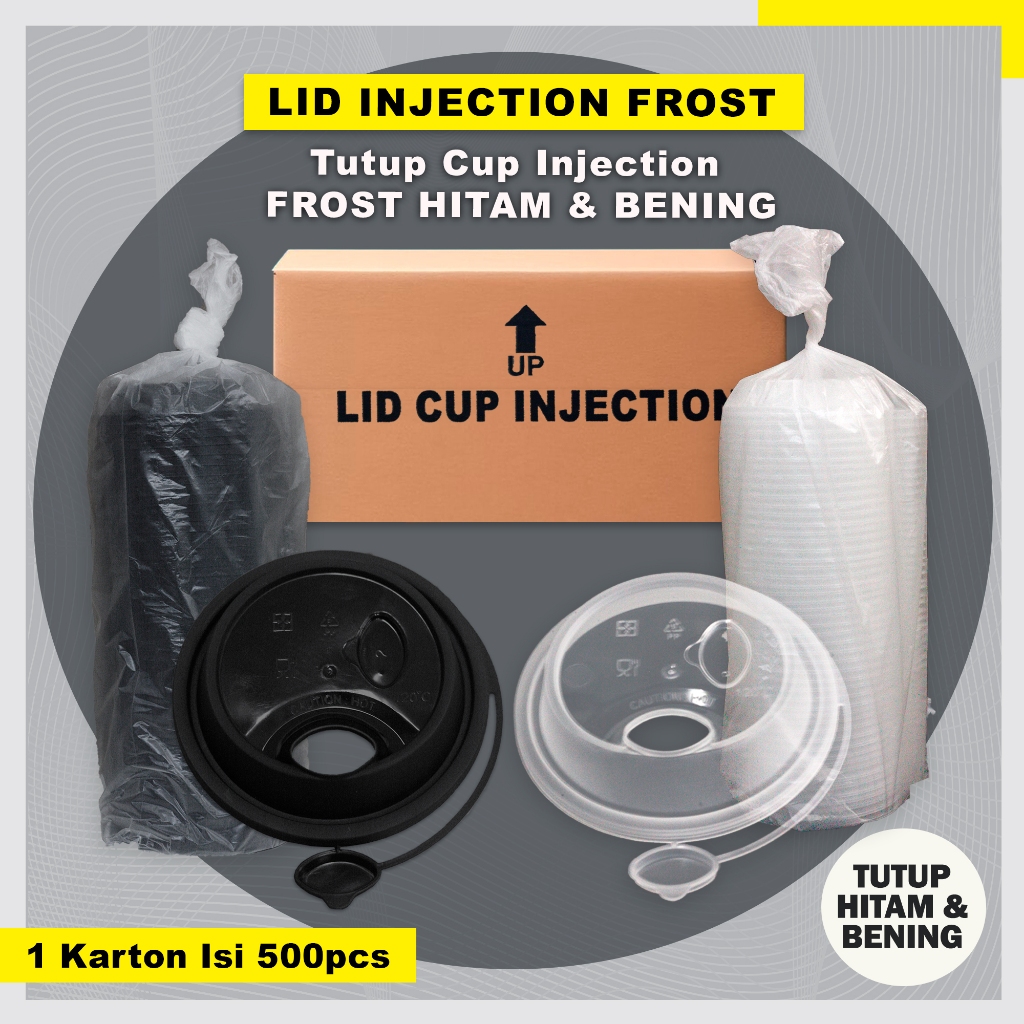 Jual Lid Cup FROST HITAM & BENING Injection / Tutup Cup Injection Model ...