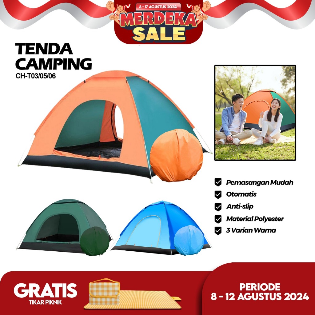 Jual CHAMPS Tenda Camping Portable Lipat Tenda Otomatis | Outdoor ...