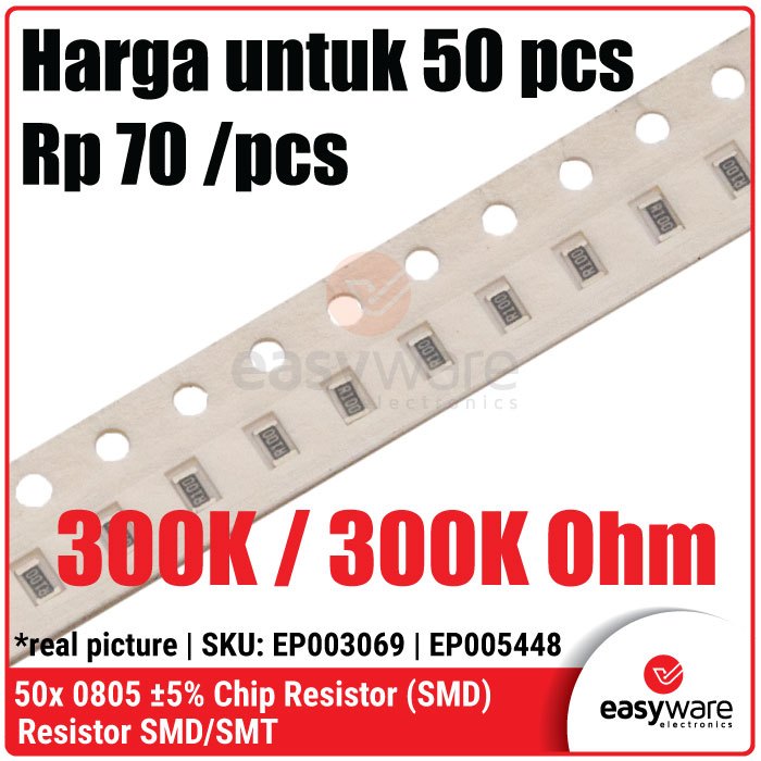 Jual 50pcs Resistor 0805 100K 110K 120K 130K 150K 200K 220K 240K 270K 300K Chip Resistor SMD ...