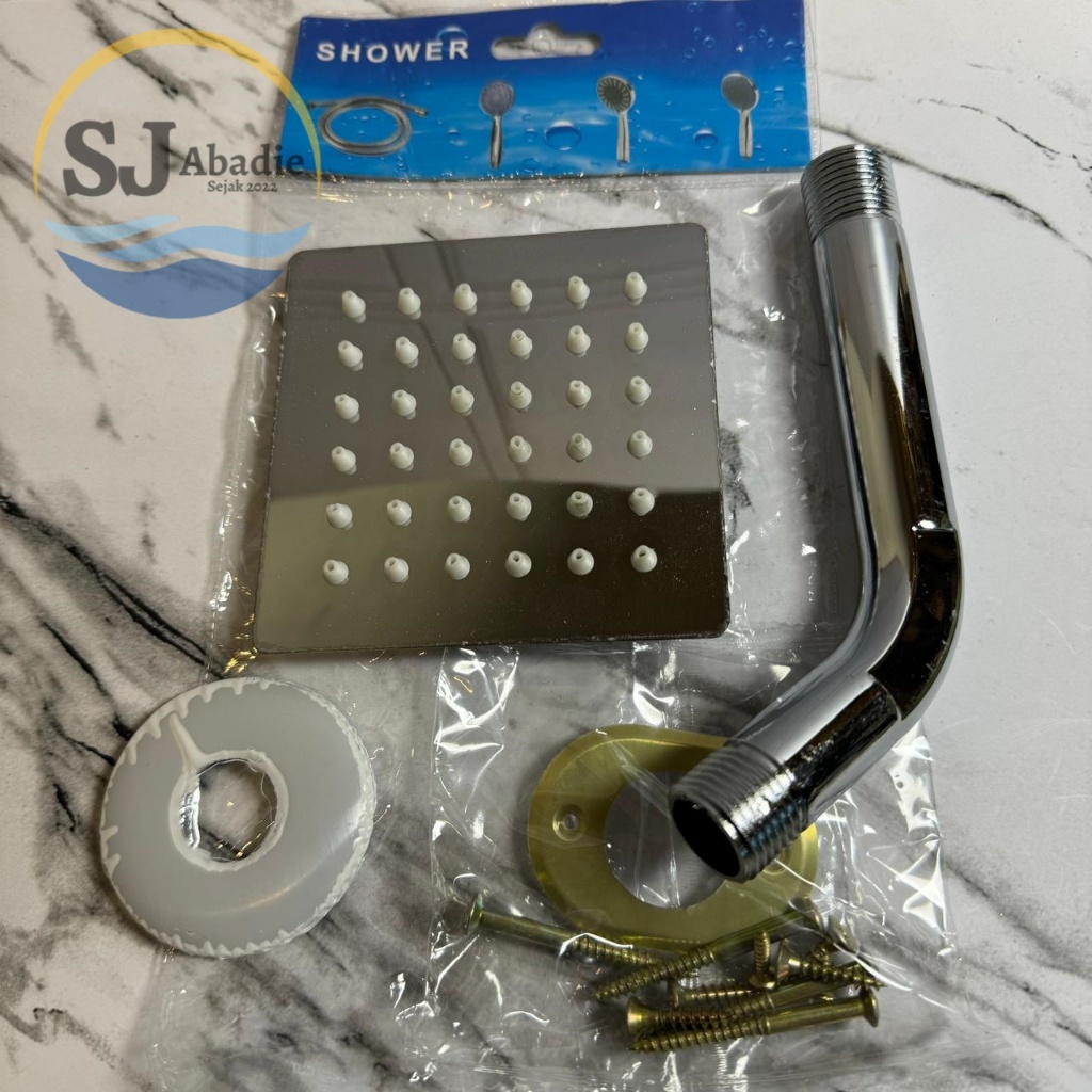 Jual (1 PC) YU Wall Shower Mandi Tanam Tembok Dinding 4 Inch Kotak ...