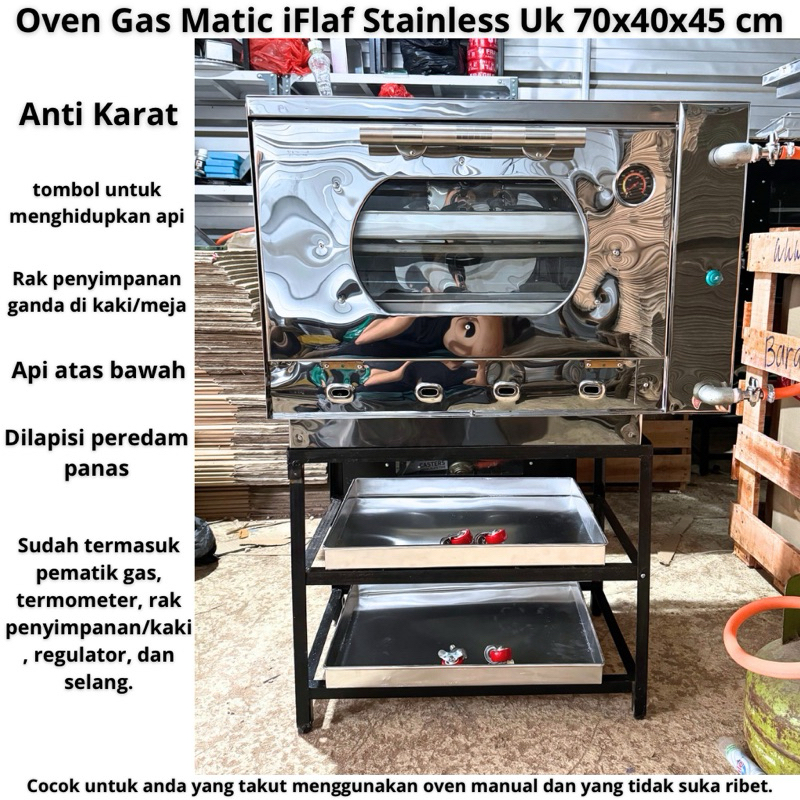Jual Oven Gas Otomatis Stainless Tanpa Korek – Api Atas Bawah, Peredam ...