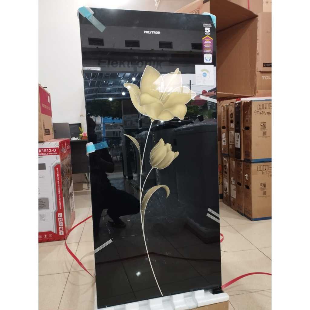 Jual Kulkas polytron 1 pintu PRA 18 mnx hitam gold pra18mnx | Shopee ...