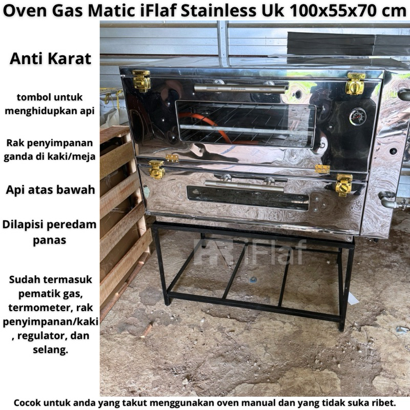 Jual iFlaf OVEN GAS OTOMATIS TOMBOL MATIC API ATAS BAWAH UKURAN ...