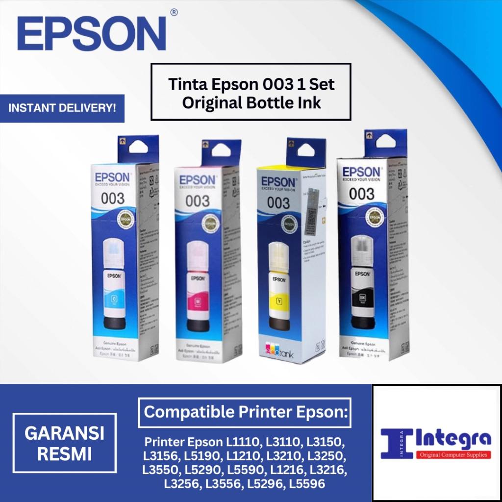 Jual Tinta Epson 003 Original 1 Set ( Bk, C, M, Y ) Tinta Printer Epson ...