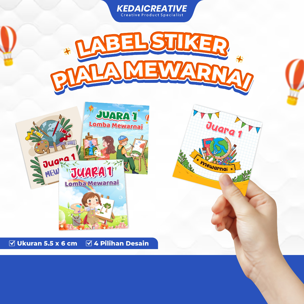 Jual Label Stiker Piala Lomba Mewarnai | Shopee Indonesia