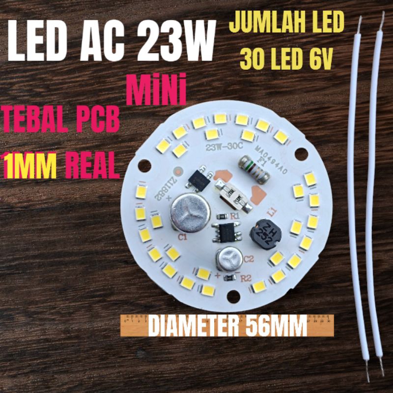 Jual LED AC 23W MINI UKURAN MINI 56MM TEBAL 1MM CAHAYA PUTIH TERANG ...