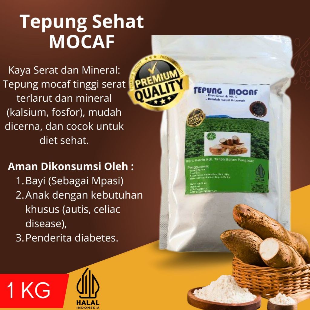 Jual MOCAF Tepung Sehat Serbaguna Gluten Free Kemasan Ekonomis 1 kg ...