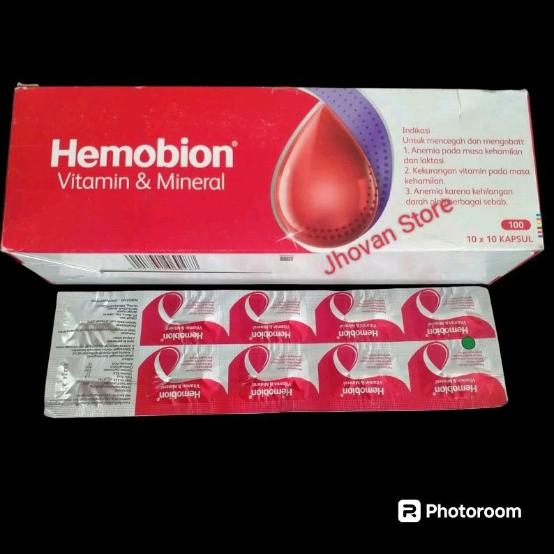 Jual HEMOBION 10 kapsul ~ Vitamin & Mineral untuk Penambah Darah ...