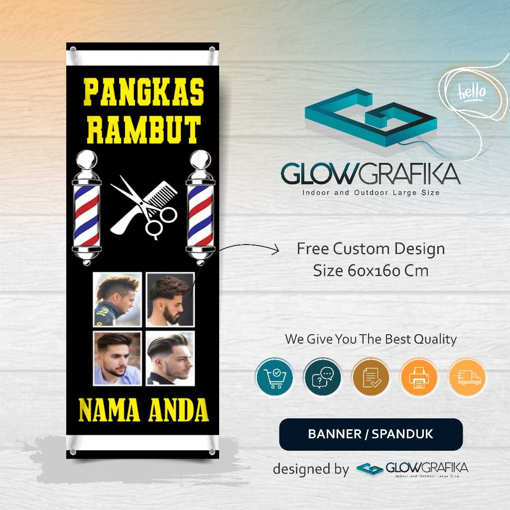 Jual Cetak Spanduk Banner Pangkas Rambut Custom Nama | Shopee Indonesia