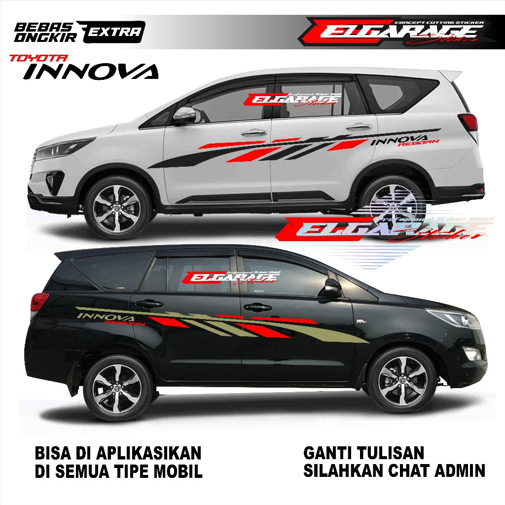 Jual Stiker mobil toyota kijang innova cutting sticker list body ...