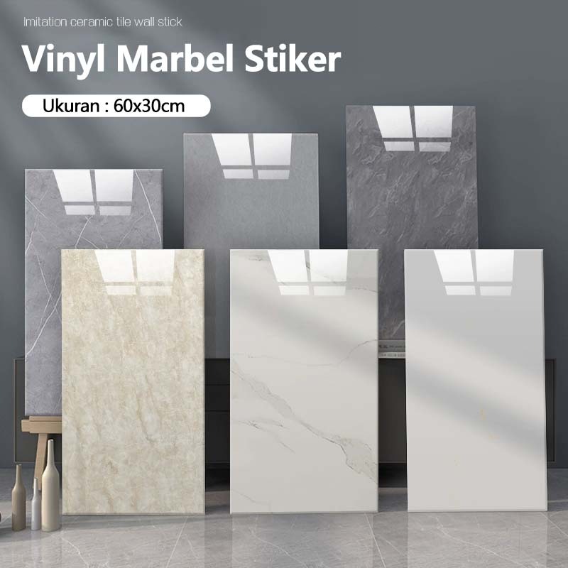 Jual [KaiLe] Wallpaper marmer imitasi/stiker ubin imitasi/stiker tahan ...