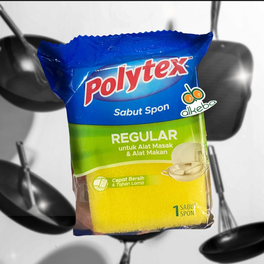 Jual Sabut Busa Spon Sponge Hijau Kuning Polytex Cuci piring | Shopee ...