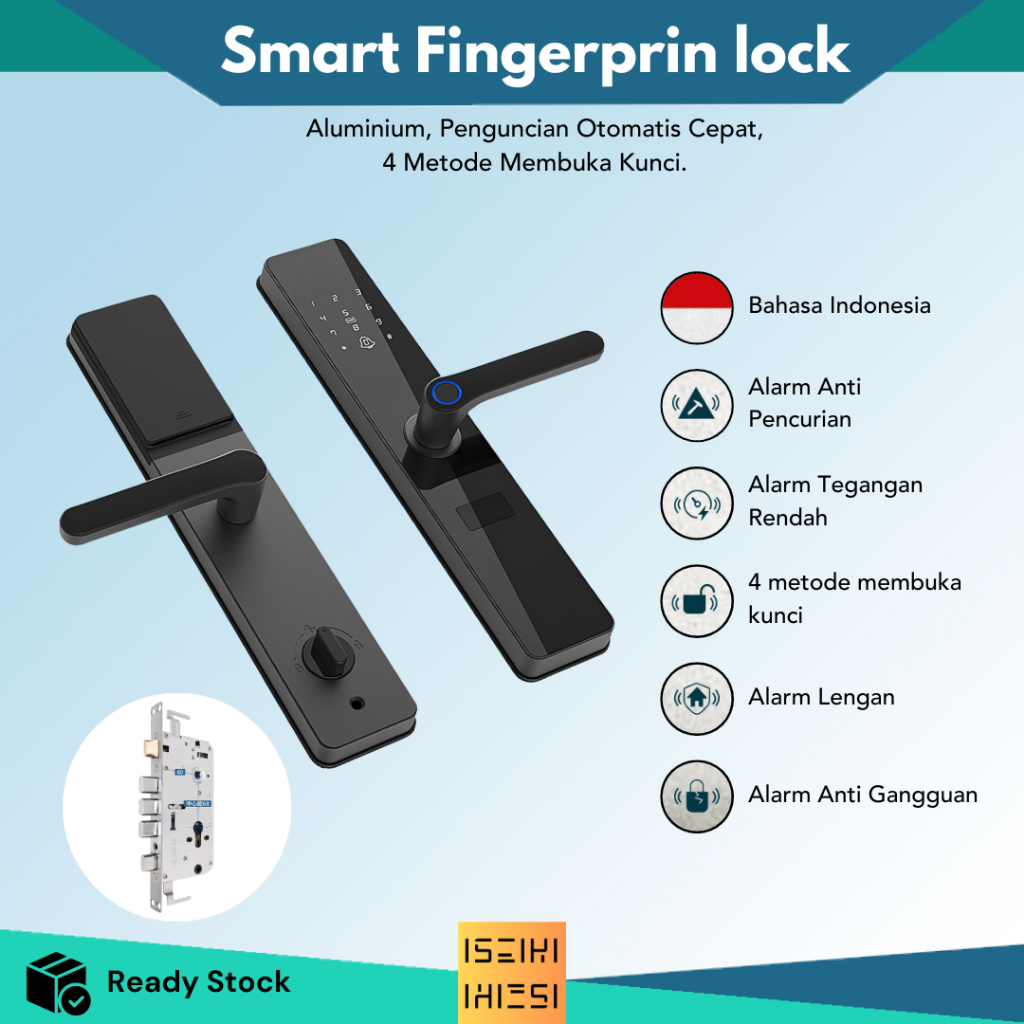 Jual (BAHASA INDONESIA) Kunci Pintu Digital Smart Door Lock Dengan Sidik Jari Fingerprint ...