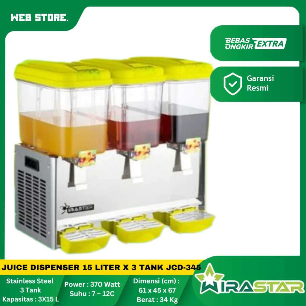 Jual Juice Dispenser 3 Bowl Mesin Pendingin Minuman Jus JCD-345 ...