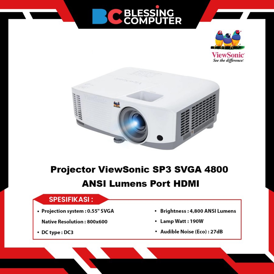Jual Projector ViewSonic SP3 SVGA 4800 ANSI Lumens Port HDMI | Shopee Indonesia