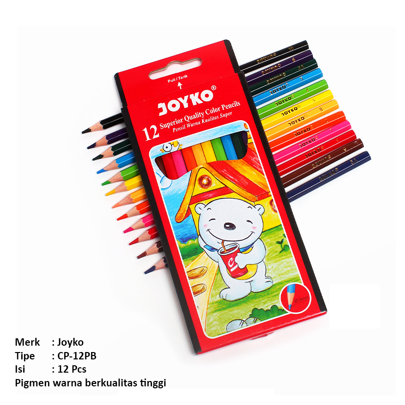 Jual PENSIL WARNA JOYKO 12 WARNA PANJANG | Shopee Indonesia