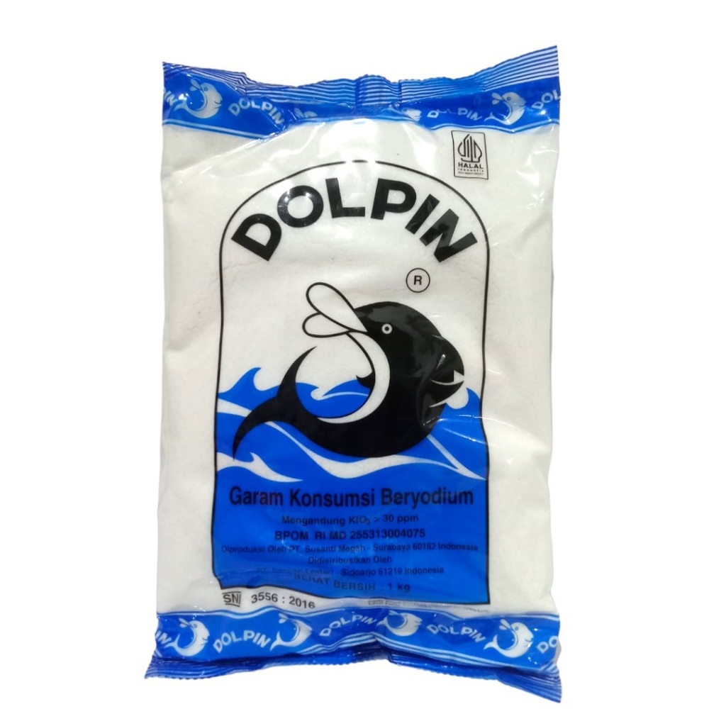 Jual Garam Dapur Bubuk Halus Beryodium Dolphin Halal 1 Kg 1Kg | Shopee ...