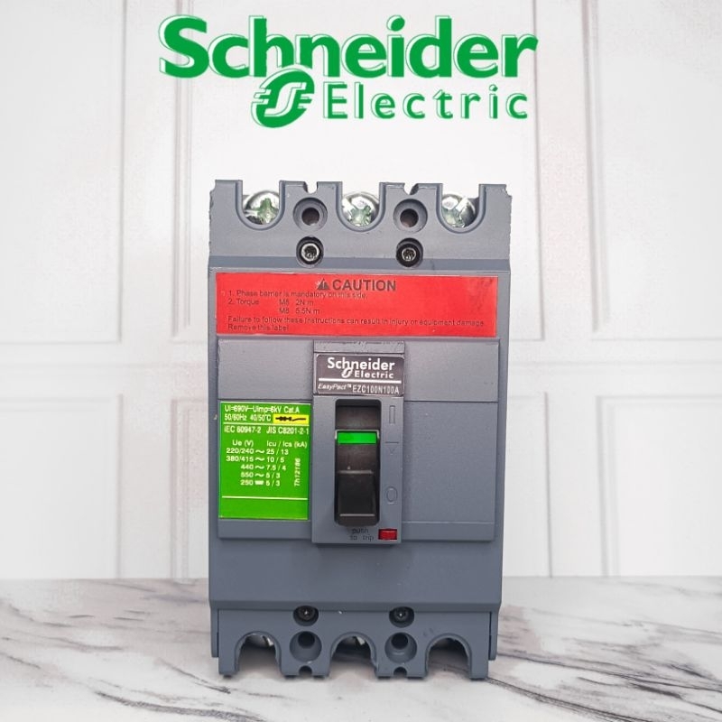 Jual Mccb breaker schneider EZC100F 100A 3p | Shopee Indonesia