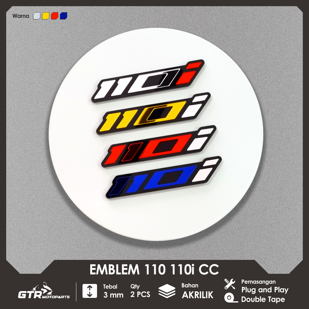 Jual GTR Emblem CC Motor Universal 2 PCS 110 110i Timbul Logo 3D ...