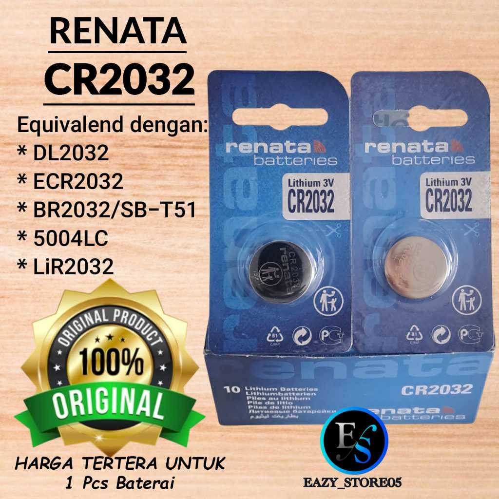 Jual Baterai Renata CR2032 Original Lithium Battery 3 Volt Batre CR 2032 3V Ori Batrai Cmos ...