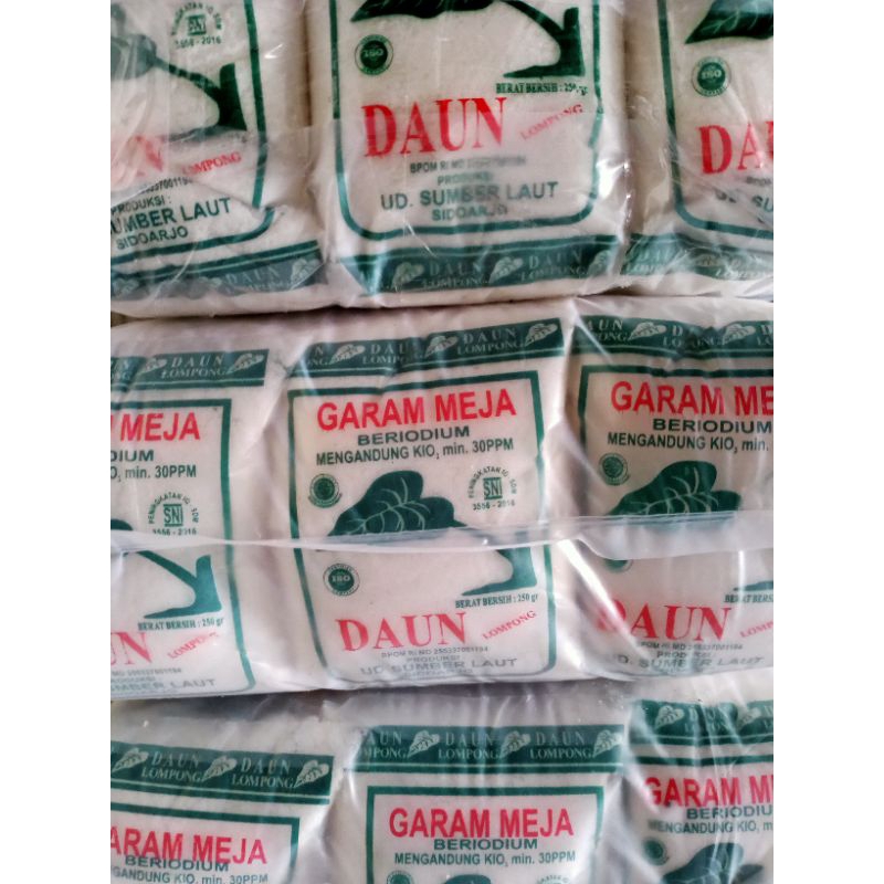 Jual (1BALL) garam meja cap DAUN LOMPONG 250gram x 40 bungkus | Shopee ...
