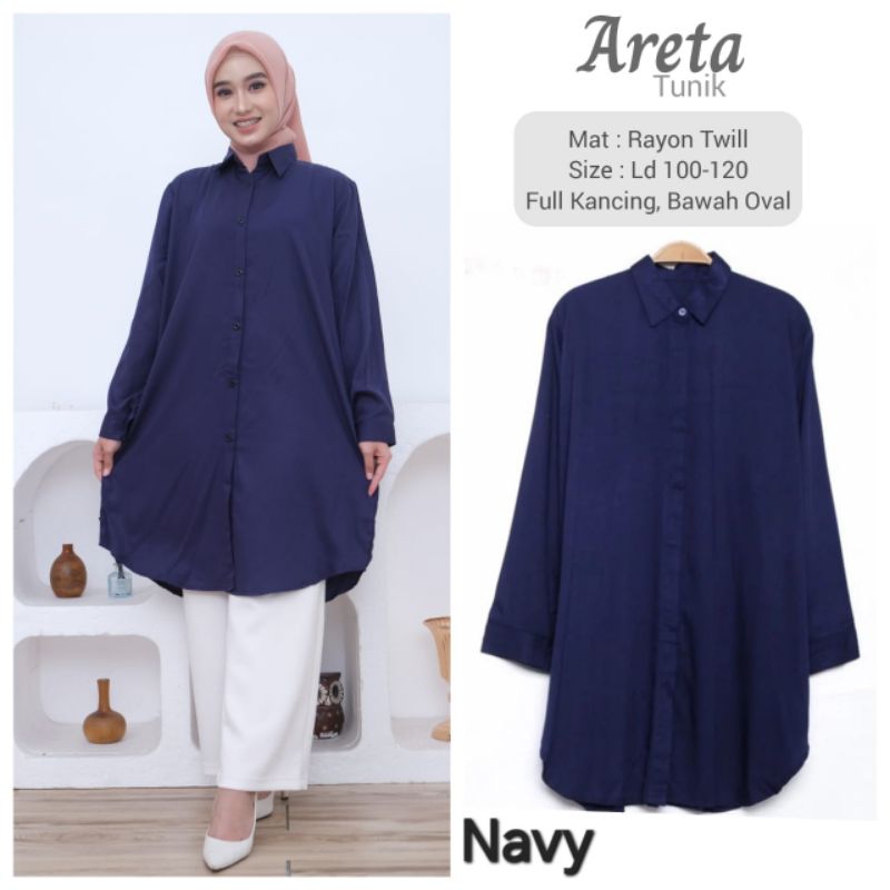 Jual PROMO ARETA TUNIK/LONG TUNIK RAYON TWILL JUMBO LD 100-140 | Shopee ...