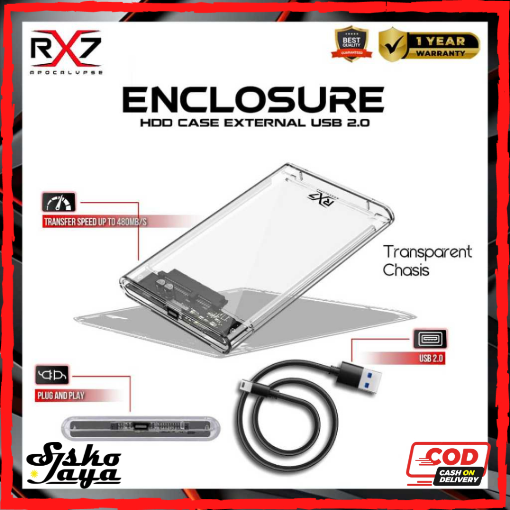 Jual Casing Box Hardisk / SSD Eksternal - RX7 HDD/SSD Case USB 2.0 ...