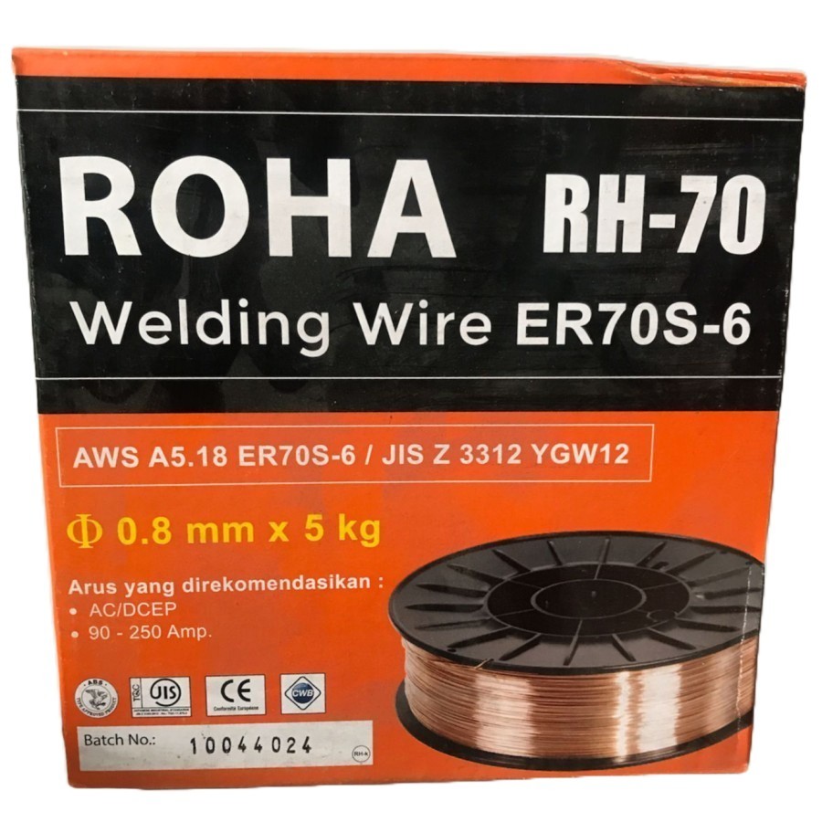 Jual ROHA KAWAT LAS MIG SOLID RH70 0.8MM, AWS ER70S-6, 5KG/DUS PAKAI GAS CO | Shopee Indonesia