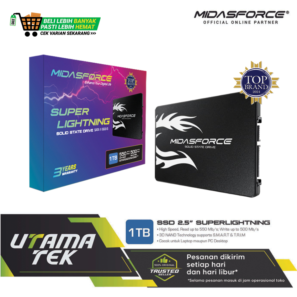 Jual SSD Midasforce 1TB Solid State Drive Midas force resmi original ...